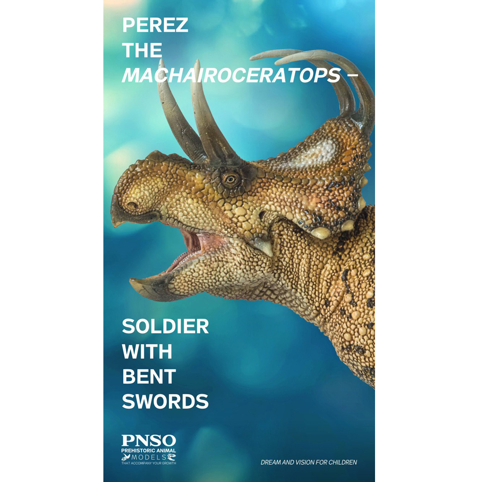 PNSO Perez the Machairoceratops Dinosaur Model - Everything Dinosaur