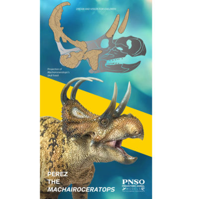 PNSO Perez the Machairoceratops Dinosaur Model - Everything Dinosaur
