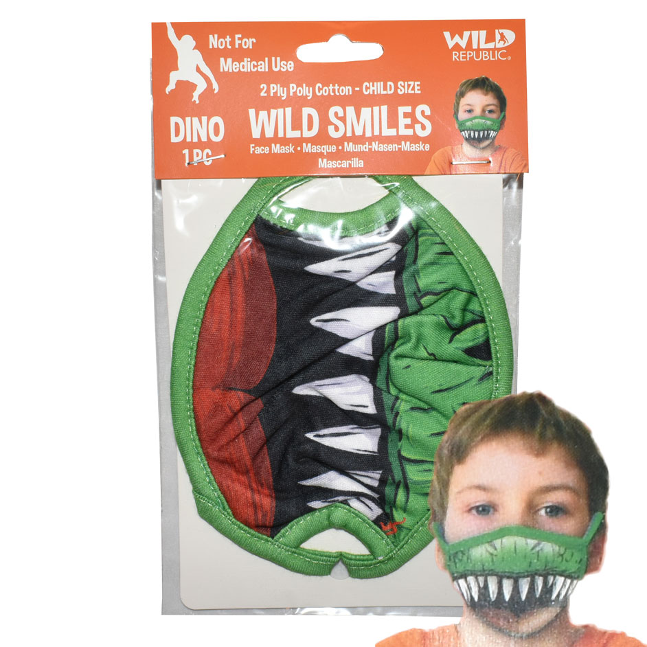 Wild Smiles Dinosaur Face Mask - Everything Dinosaur