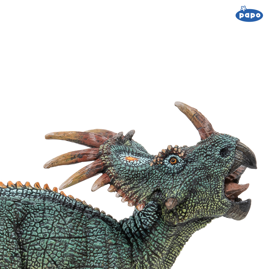 Papo Green Styracosaurus Dinosaur Model